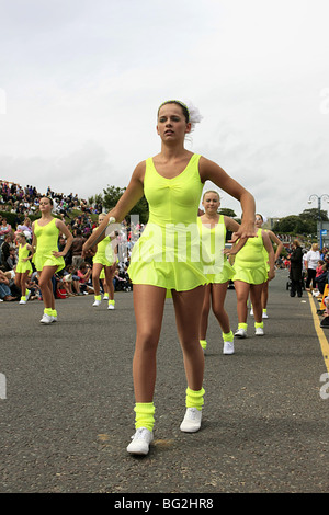 Majorette girls dancing show Stock Photo - Alamy