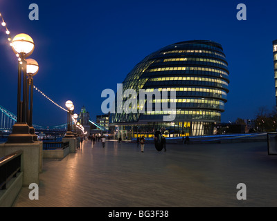 The London Assembly Building (City Hall), River Thames and City Skyline ...