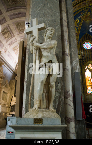 Michelangelo's Christ the Redeemer near the altar inside Santa Maria ...