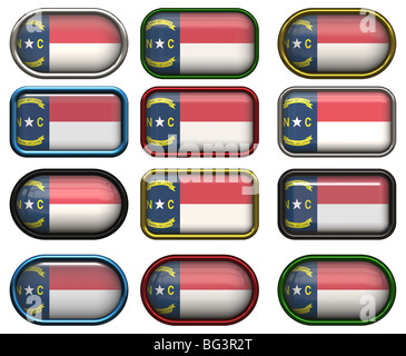 twelve Great buttons of the Flag of North Carolina Stock Photo - Alamy