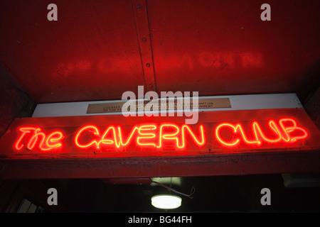 Neon sign for the Cavern Pub, Mathew Street, city centre, Liverpool ...