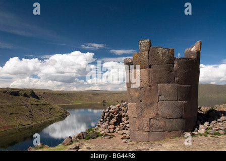 Funerary towers (chullpas) where members of Colla tribe, early Incas ...