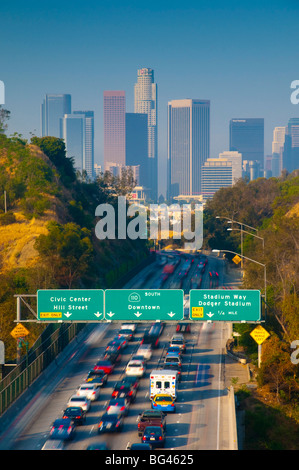ROAD TRAFFIC ROUTE 110 HIGHWAY LOS ANGELES CALIFORNIA USA Stock Photo ...