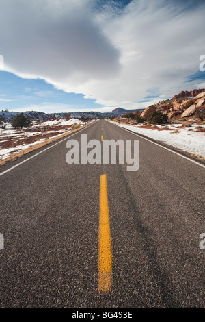 USA, Utah, Torrey, Capitol Reef National Park, Panorama Point, winter ...