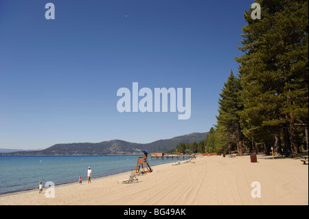 USA, California/Nevada, Lake Tahoe, Incline Village Beach Stock Photo ...