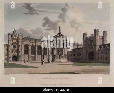 Trinity College, Cambridge – Great Court, with Fountain and Chapel ...
