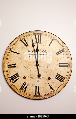 wall clock showing time at midnight midday 12 o clock 1200 2400 Stock ...