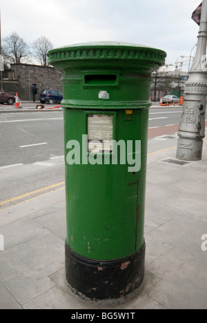 Green post box dublin ireland Stock Photo - Alamy