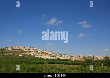 Israel, Upper Galilee, Arab town Jish (Gush Halav) located on the ...