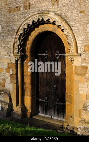 The south door, St. Gregory`s Church, Tredington, Warwickshire, England ...