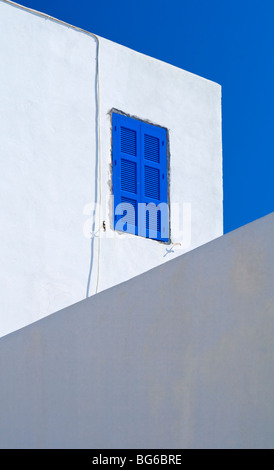 Typical blue and white painted house in Chora, Mykonos, Greece Stock ...