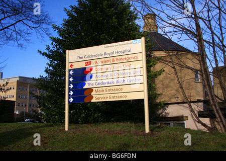 Sign at the Calderdale Royal Hospital, Halifax Stock Photo - Alamy