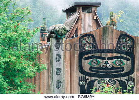 ALASKA WRANGELL Tribal House Totem Pole Chief Shake Island Tlingit ...