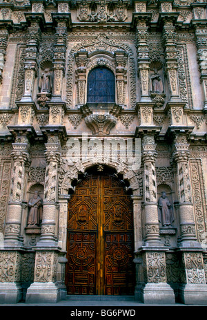 Mexican baroque facade of the 18th century Church of San Sebastian in ...