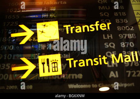 Airport arrival sign and transfer sign - flight arrival and transfer ...