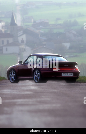 Porsche 911 Turbo S car, back view isolated on white background Stock ...
