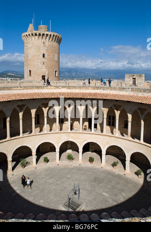 Castle Bellver (Castell de Bellver) Torre de Homenaje tower part of the ...