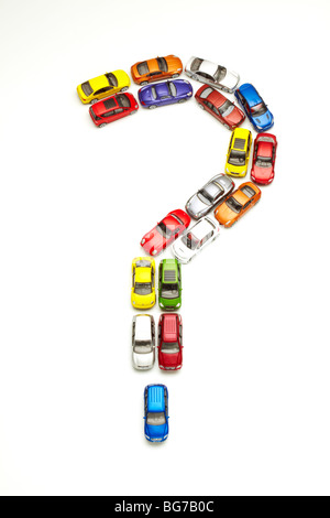 Model Cars in Question Mark Shape Stock Photo - Alamy
