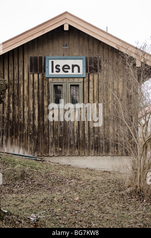 Germany, Bavaria,wooden shed exterior & amusing painted bird nesting ...