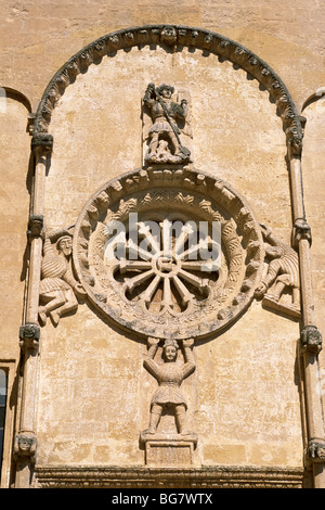Romanesque rose window in the medieval Monastery of Saint Mary of ...