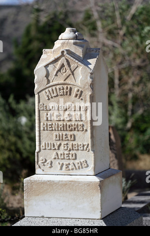 Tombstone at Silver Terrace Cemeteries, circa 1800s. Site at Virginia City, Nevada Stock Photo ...
