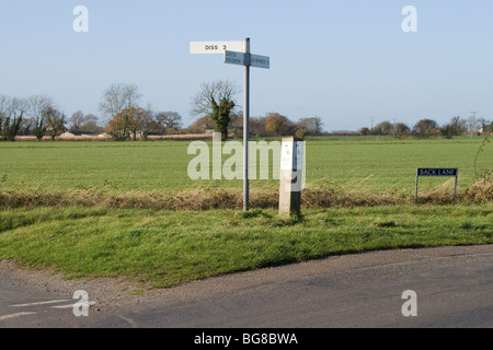 Local authority designated 'Quiet Lane' road sign. Suffolk. East Anglia ...