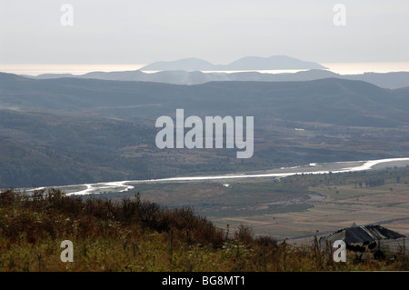 REPUBLIC OF ALBANIA. River Vjoses (Vjosa) valley Stock Photo - Alamy