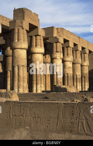 EGYPTIAN ART. LUXOR. TEMPLE. Papyrus capitals of the hypostyle. Kingdom ...