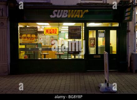 Subway sandwich shop sign Stock Photo - Alamy