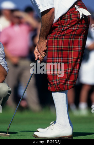 Golfer in plus fours with a putter Stock Photo - Alamy
