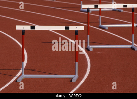 Running the Hurdles Stock Photo - Alamy