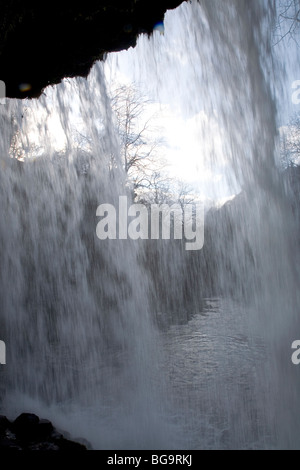 BEHIND YSTRADFELLTE WATERFALLS, BRECON: Behind Clun Gwyn Waterfall ...