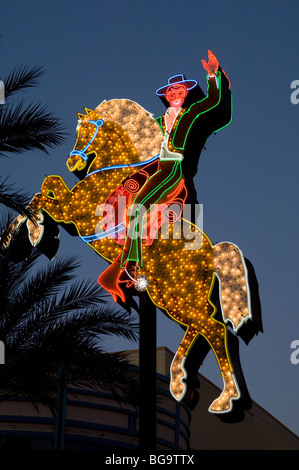 Historic neon signs on display on Fremont Street in Downtown Las Vegas ...