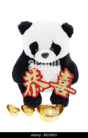 Toy Panda with Chinese New Year Decorations Stock Photo - Alamy