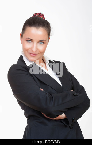 Young confident businesswoman standing in drawn office Stock Photo - Alamy