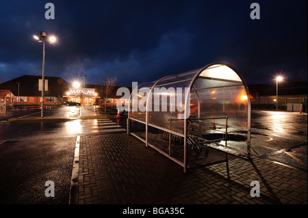 Aberystwyth town centre at night empty streets multiple light sources ...