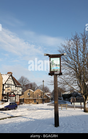 Milton village sign Stock Photo - Alamy