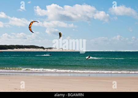 Kiteboarding at Jumpinpin, between South and North Stradbroke Islands ...