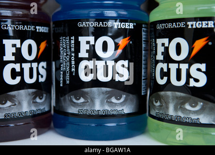 Bottles of the now discontinued Tiger Woods Gatorade drink Stock Photo ...