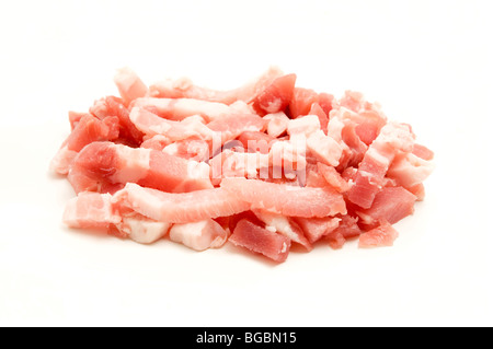 Italian pancetta, bacon cubes isolated on white background Stock Photo ...