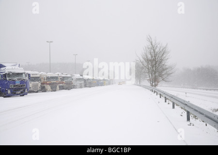 German Autobahn in winter Stock Photo - Alamy