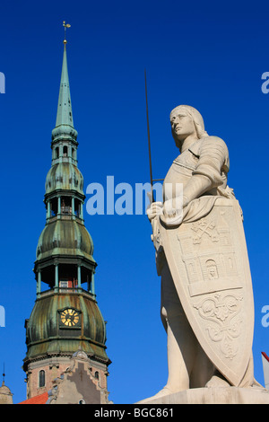 Statue of St Roland Patron Saint of Riga. The statue is a replica of ...
