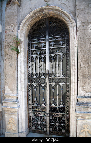 Elaborate ironwork doors to crypt, Recoleta Cemetery, Buenos Aires ...