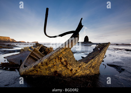 The HMS Rohilla Ship Wreck & Black Nab at Saltwick Bay South of Whitby ...