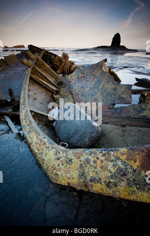 The HMS Rohilla Ship Wreck & Black Nab at Saltwick Bay South of Whitby ...