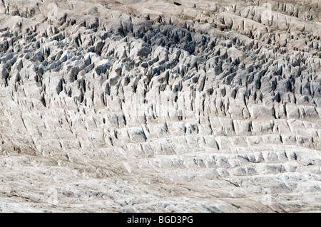 Glacial structures, Aletsch Glacier, Bernese Alps, Valais, Switzerland ...