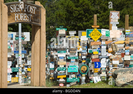Famous Alaska Highway Sign Post Forrest in Watson Lake, Yukon Territory ...