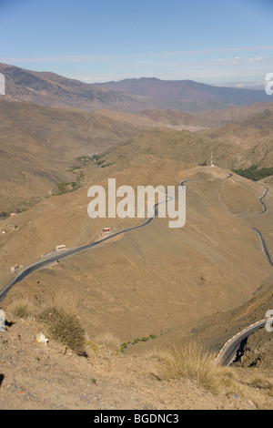 Looking down on the Tizi n Tichka Pass from near the very top of the ...