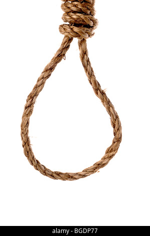 Noose, knot and how to tie with rope in tutorial, guide or instruction ...