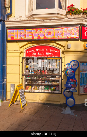 Fireworks Shop Sign Stock Photo - Alamy